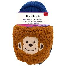 costco k bell kids monkey and bear slippers - 2 pair 1 price