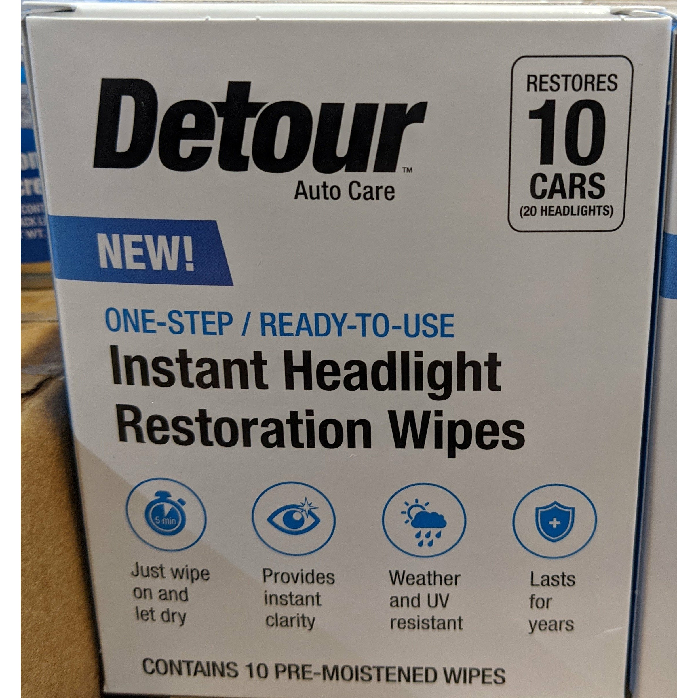 Auto Headlight restoration wipes - 10 pack